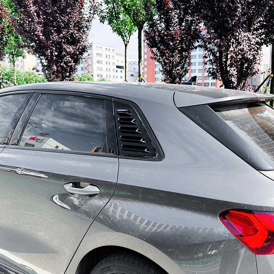 Car Rear Side Window Louver Shutter Trim For Audi A3 S3 8Y 21-23 Gloss ...