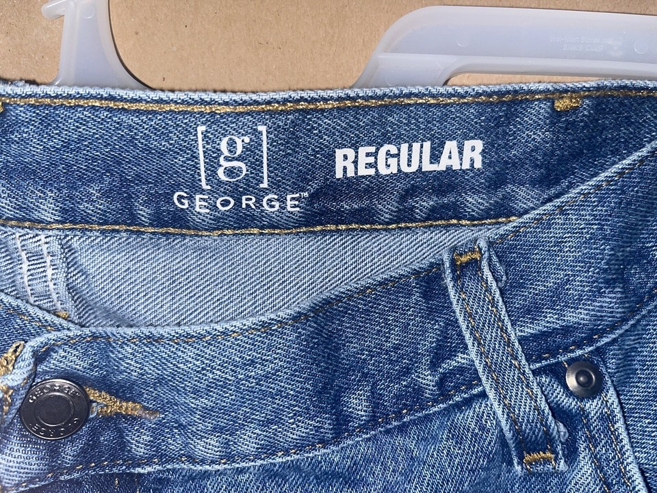 George Regular Fit SIZE 48x30 Mens Straight Leg Medium Wash Denim Blue ...