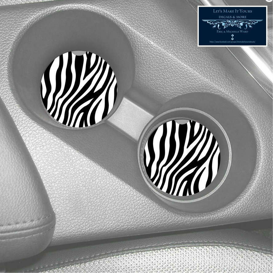 ZEBRA STRIPES PATTERN CUSTOM RUBBER CAR COASTER SET OF 2 - HOT ITEM ...