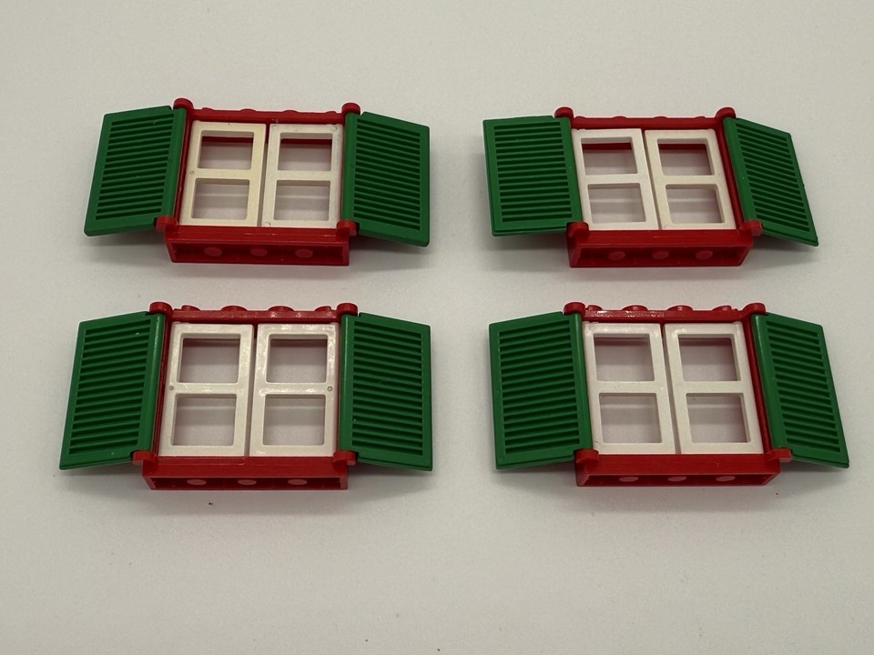 Lego® 3853 Fenster rot 4 Stück mit grünen Fensterläden City Haus ...