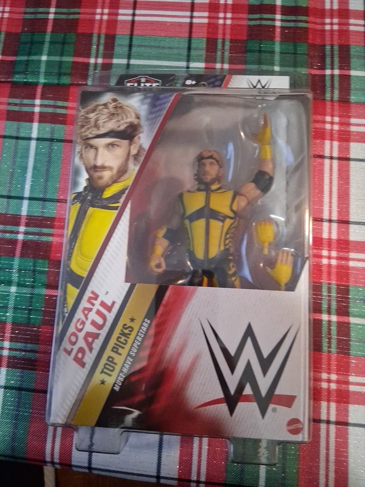 LOGAN PAUL WWE ELITE FIGURE TOP PICKS NEW MATTEL BLUE & YELLOW WAVE ...