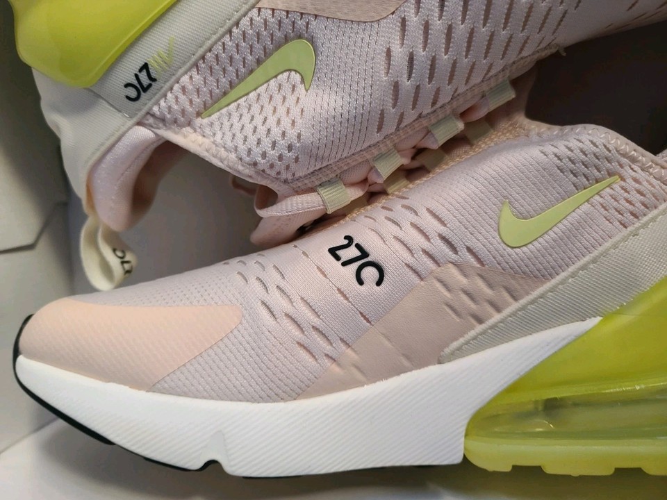NEW Women's Size 6 Nike Air Max 270 Yellow White Running Gym Shoes ...