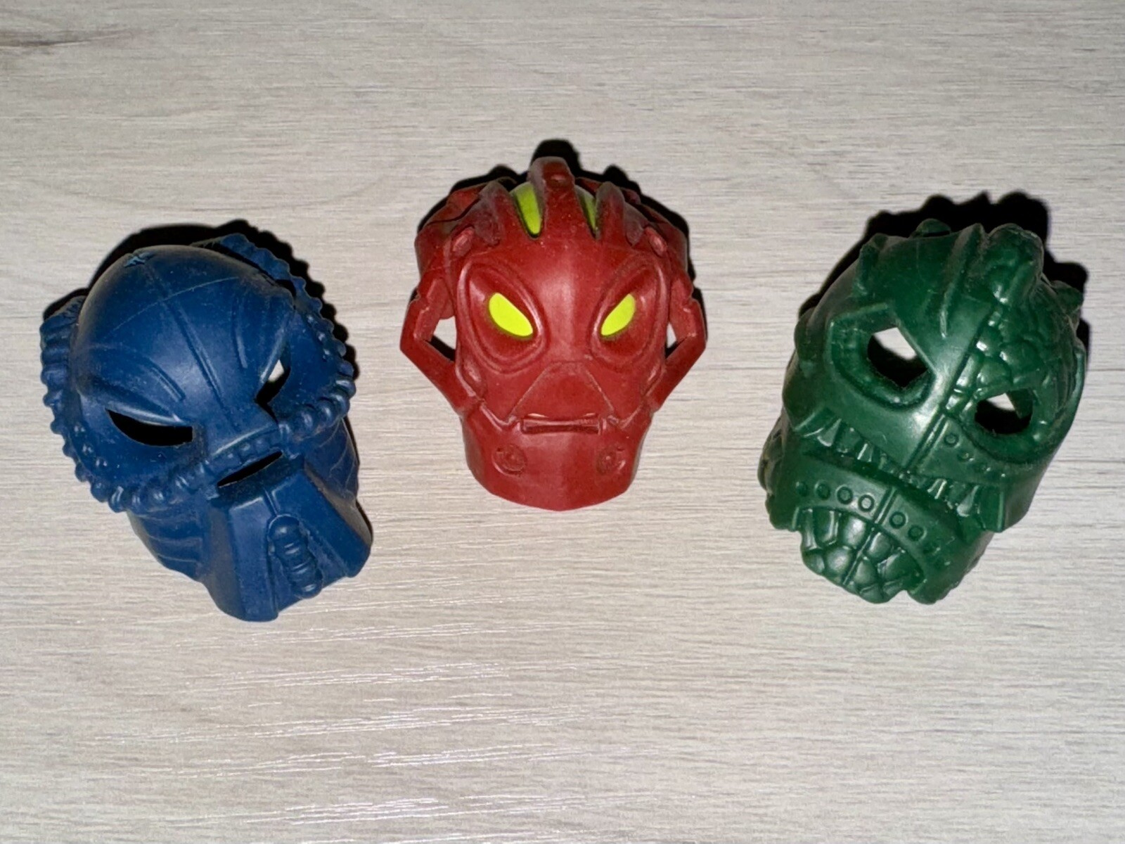 LEGO BIONICLE Lot Of 3 FLEXIBLE RUBBER MASK ELDA INIKA TOA HAHLI Kongu ...