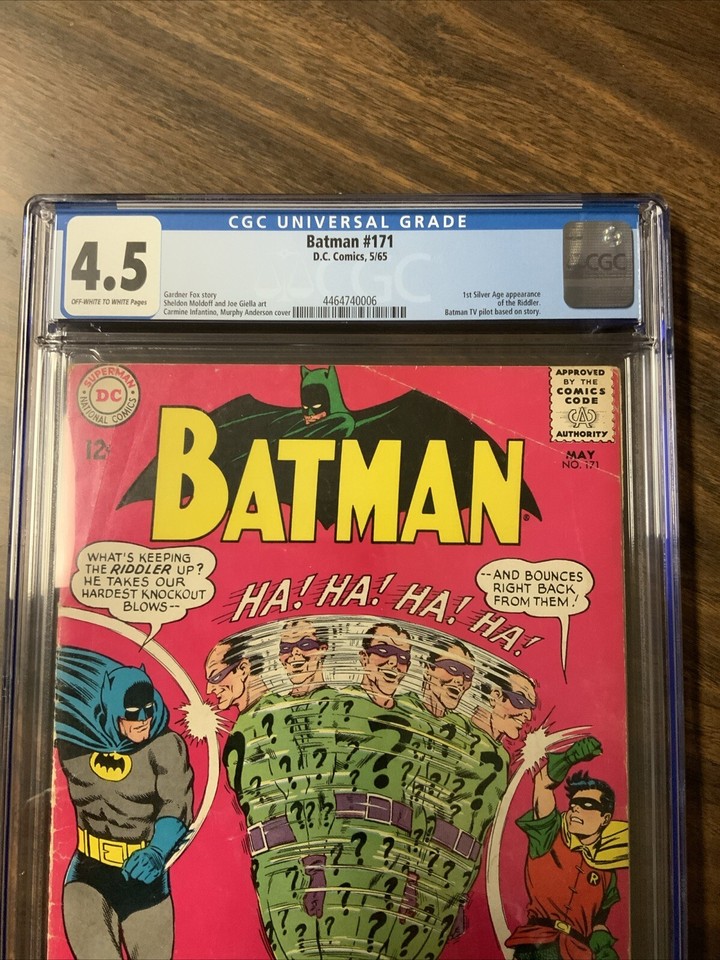 Batman 171 CGC 4.5 OW/W Pages 1st Silver Age Appearance of the Riddler ...