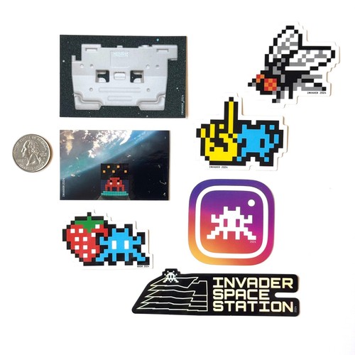 SPACE INVADER - INVADER SPACE STATION STICKER LOT OF 7 STICKERS 2024 ...
