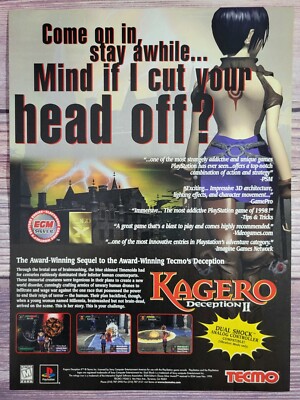 Kagero Deception II Playstation 1 PS1 PS 1998 Classic Promo Ad Art ...