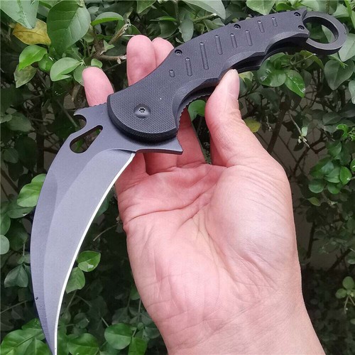 Folding Karambit Pocket Tactical Claw Knife Self Defense Survival ...