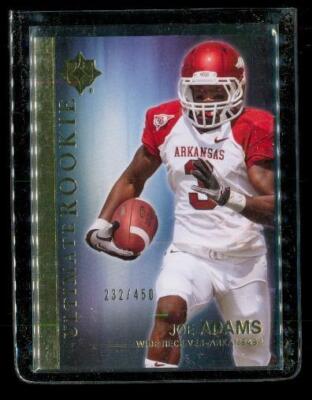2012 UPPER DECK ULTIMATE RC Football Card #30 JOE ADAMS Razorbacks ...