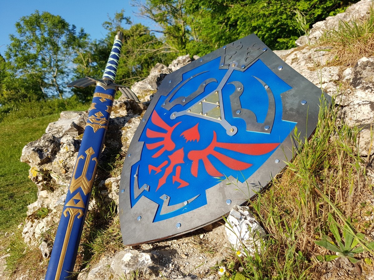 Hylian Shield Quotes Hylian Shield Stainless Steel Necklace Blue