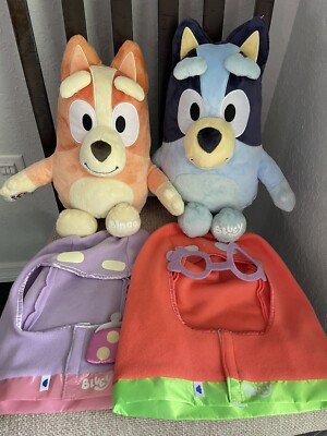 Build A Bear Bluey and Bingo Plush Puppies With Janet And Rita Costumes ...