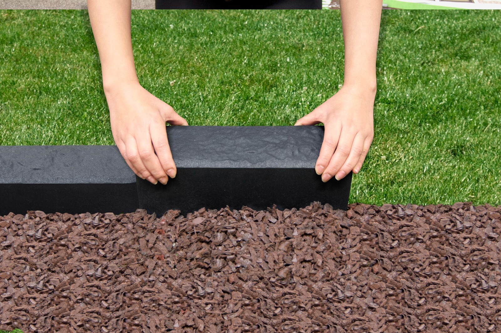 Grey Garden Edging Stone Nicoman Stomp Edge Border Rubber Landscaping ...