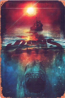JAWS - Night Shot - Horror Movie Tin Metal Sign | eBay