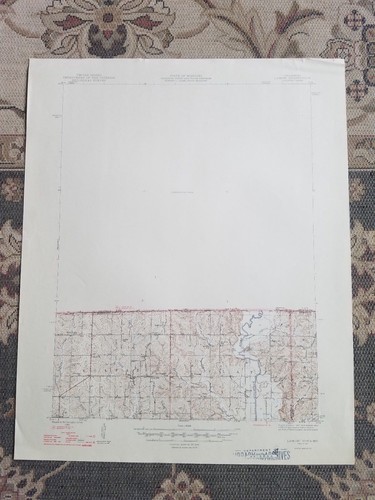 22x29 Vintage 1947 USGS Topo Map Lamoni, Iowa Missouri Thompson River ...