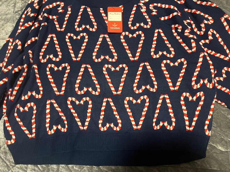 BNWT Threadbare Christmas candy cane themed jumper size 26 | eBay