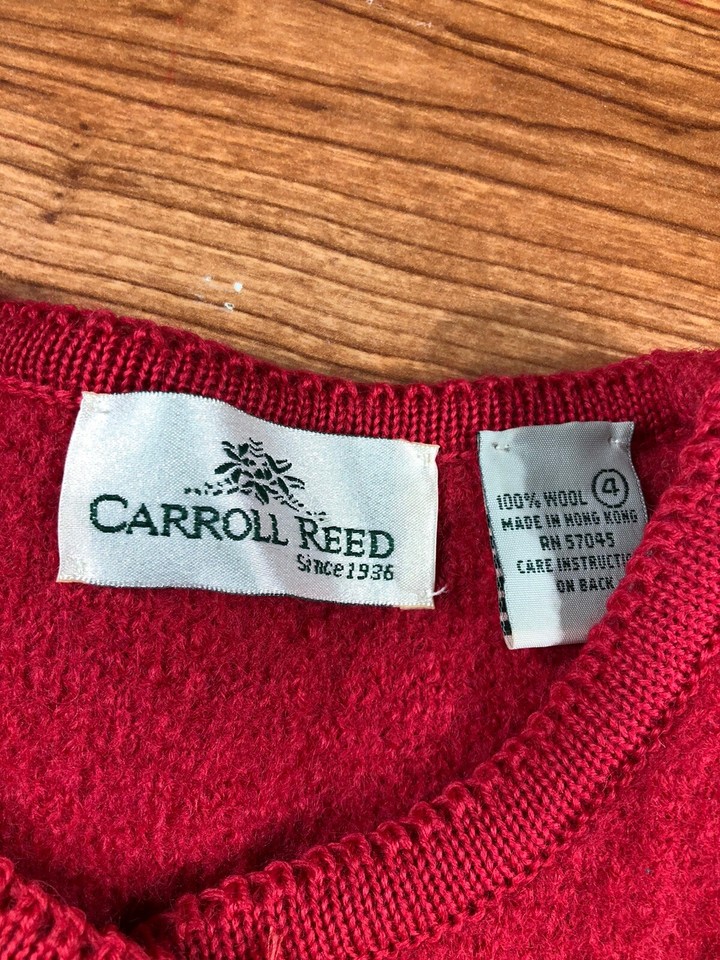 Vintage Carroll Reed Womens Red 100% Wool Red Jacket Size 4 Cardigan ...