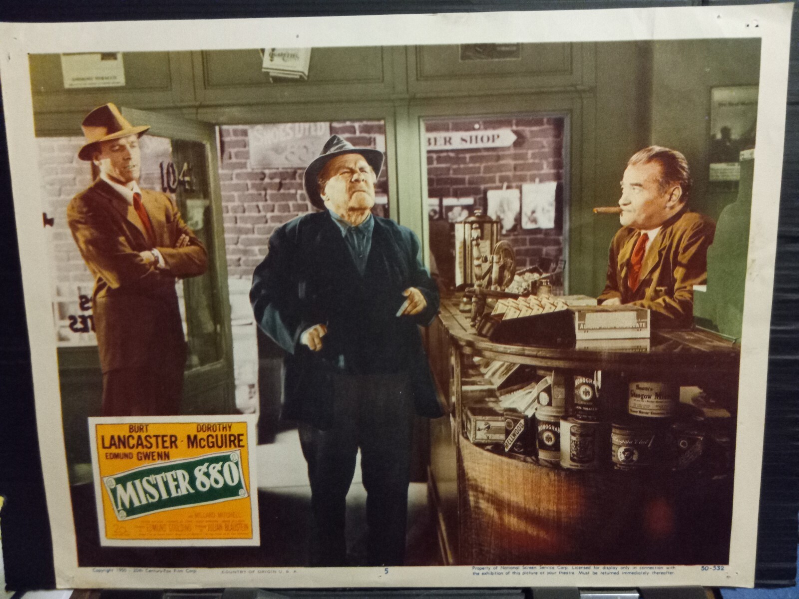 Lobby Card 1950 MISTER 880 Burt Lancaster Secret Service Edmund Gwenn ...
