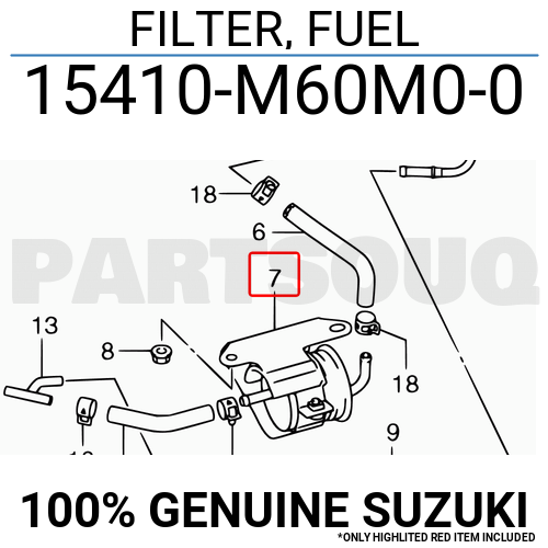 15410M60M00 Genuine Suzuki FILTER, FUEL 15410-M60M0-0 | eBay