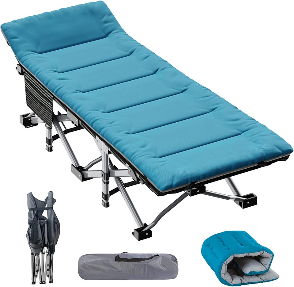 NAIZEA Camping Cots for Adults Sleeping, Updated Folding Lounge ...