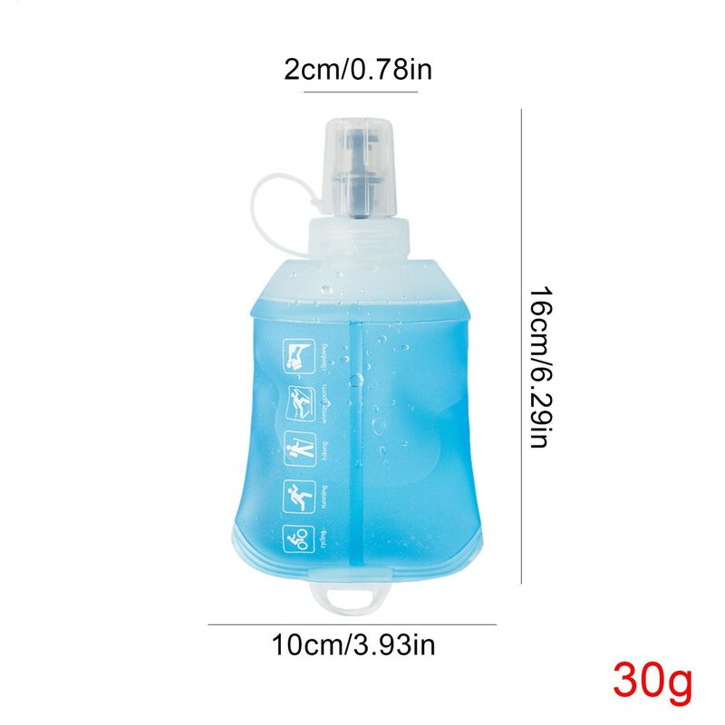150ML TPU Folding Soft Flask Sports Water Bottle For Running Camping ...