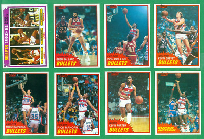 1981-82 TOPPS WASHINGTON BULLETS TEAM SET NM/MT HAYES PORTER x3 MAHORN ...