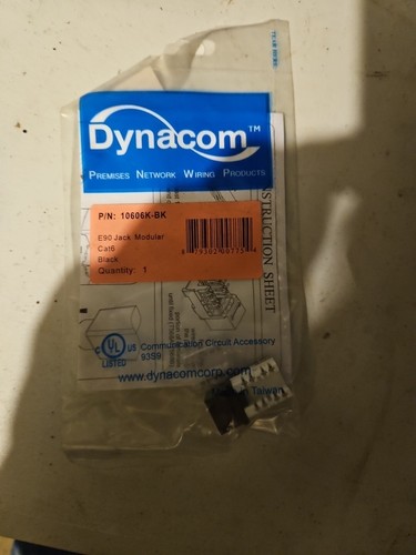 New Dynacom E90 Jack Modular Cat6 Data `KwikJack' Black | Model: 10606K ...