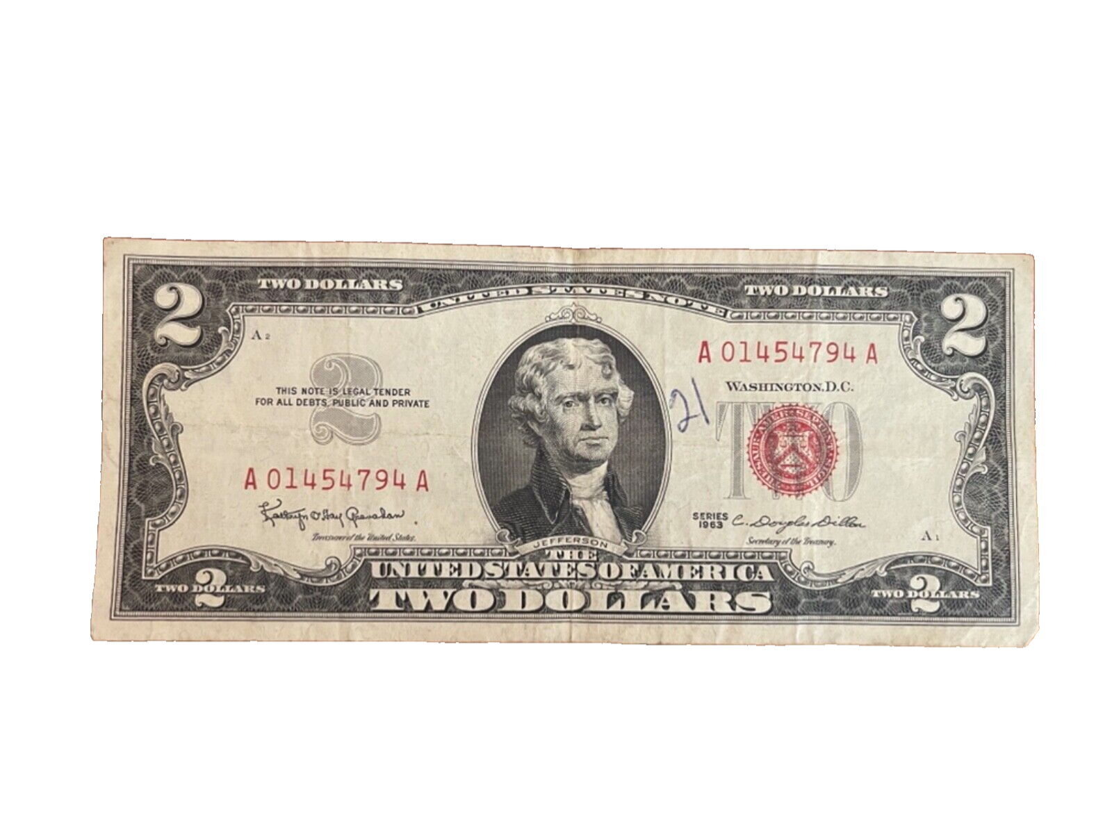 1963A 2 Dollar Red Seal Collectible Note! A must have for collectors | eBay