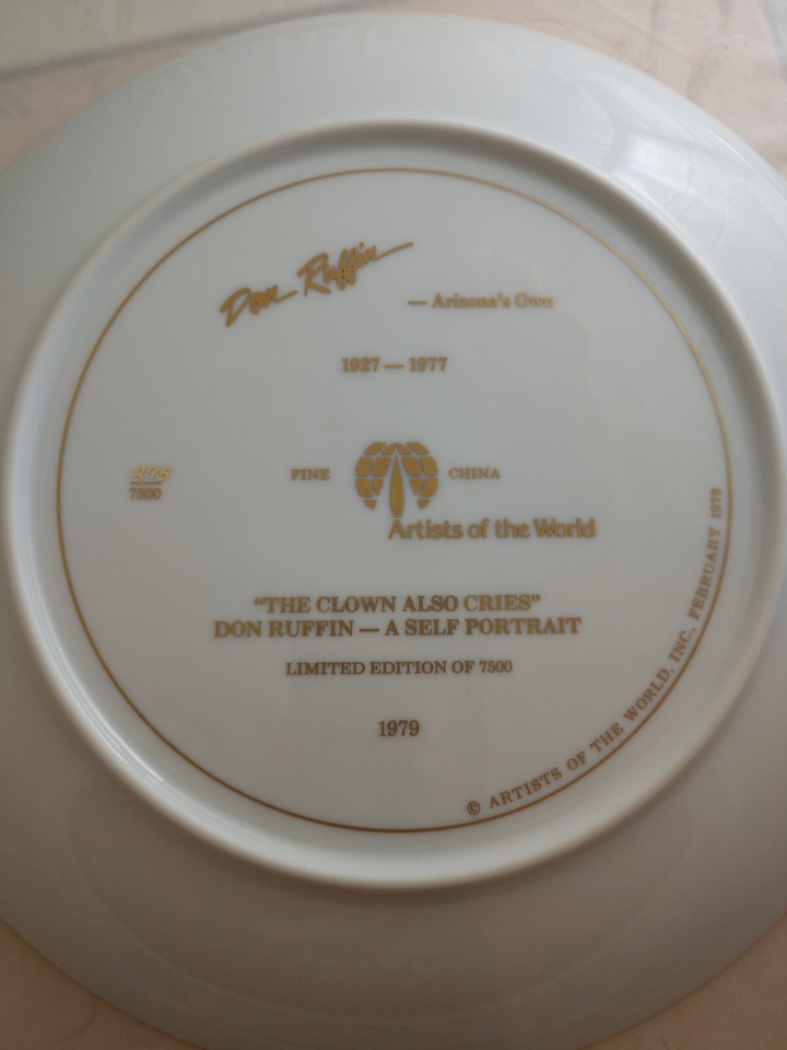 DON RUFFIN Collector Plate - "The Clown Also Cries" 1979 | eBay