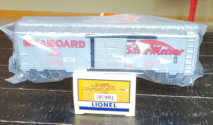 LIONEL #6-19290, O SCALE, SEABOARD SILVER METEOR 6464-297 BOXCAR, NIB ...