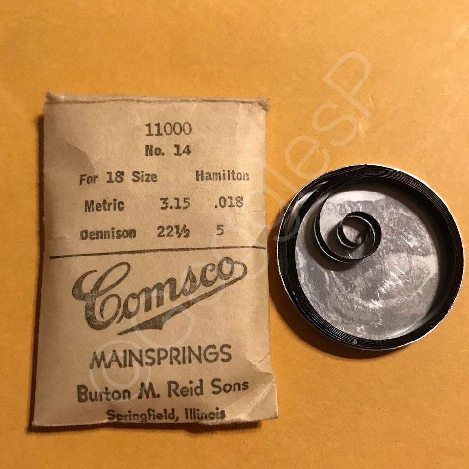 NOS Mainsprings for Hamilton Watches 0s to 18s - Select A Style/Size | eBay