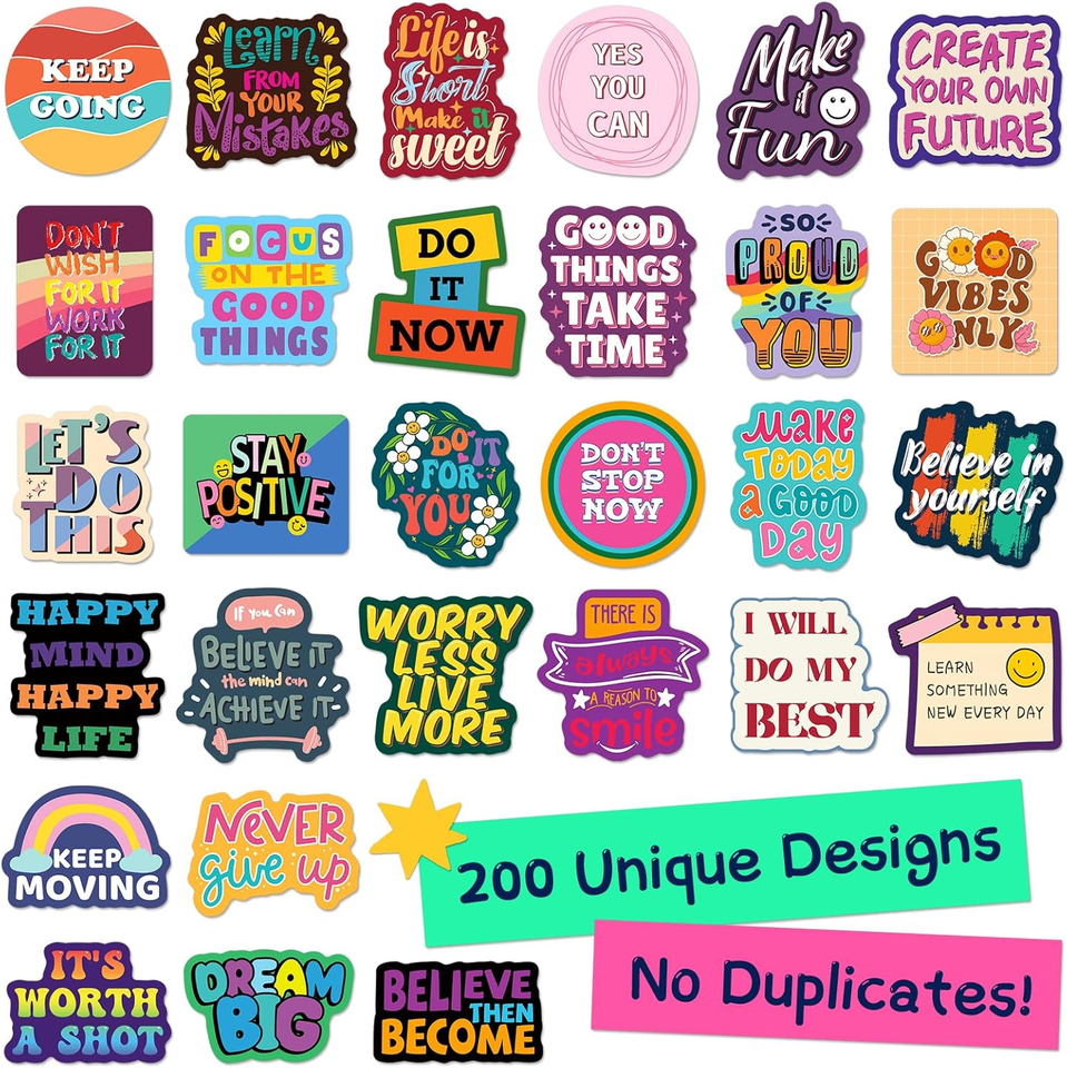 200PCS Motivational Stickers, Inspirational Positive Affirmation ...