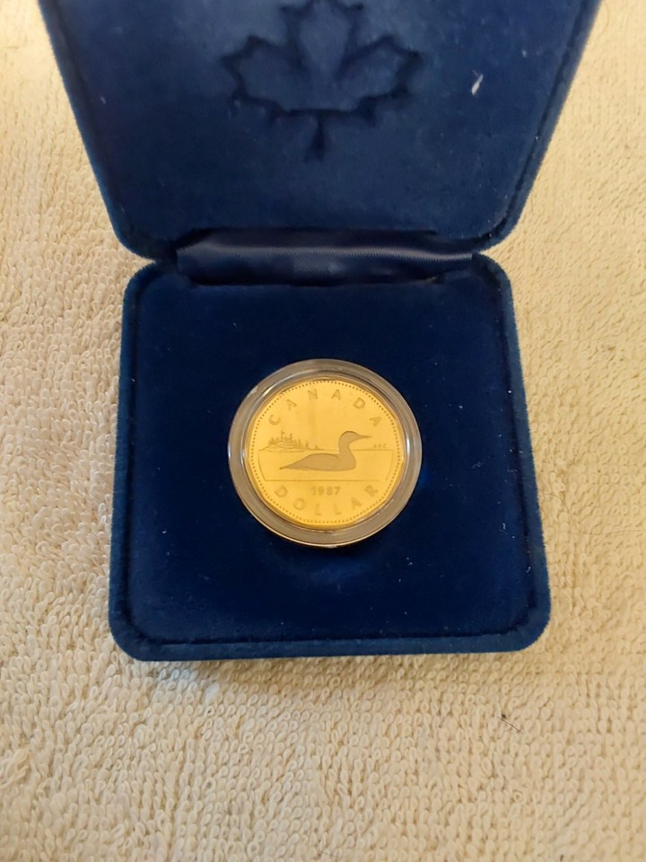 1987 First Canadian PROOF Loonie Mint Cased One Dollar Coin UNC $1 | eBay