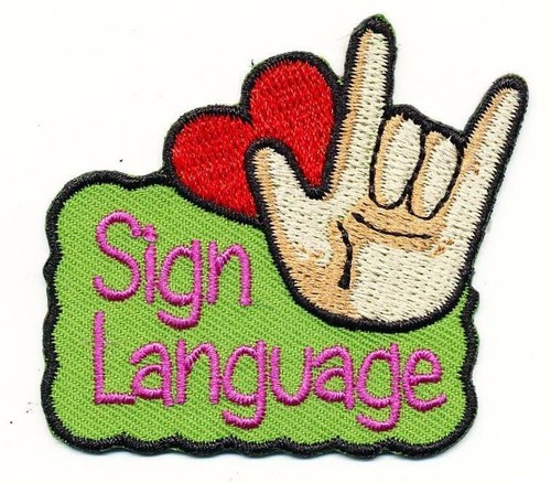 Girl Boy Cub SIGN LANGUAGE love Fun Patches Crests Badges SCOUT GUIDE ...