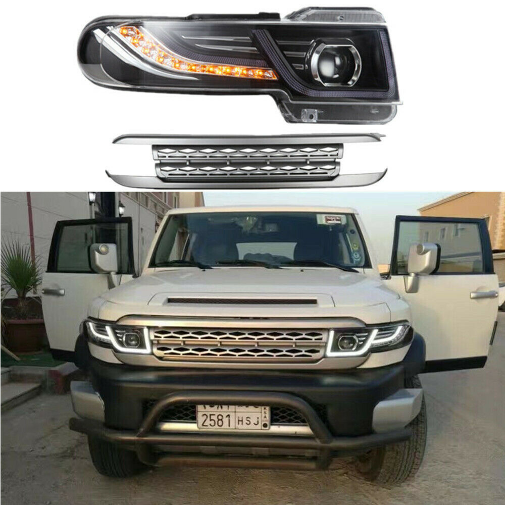 For 2007-2015 Toyota FJ Cruiser LED Halo Headlight (with Grille and ...