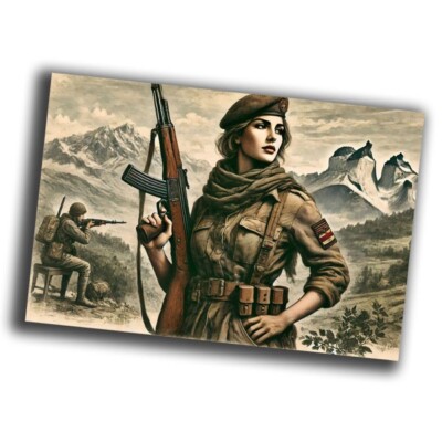 nice vintage classic woman guerrilla fighter retro WW2 Photo Glossy 4*6 ...