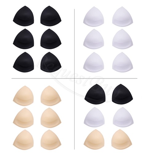 3 Pairs Foam Triangle Push -Up Bra Pads Insert Bikini Swimsuit Swimwear ...