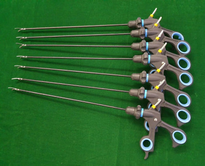 7pc Laparoscopic Curved Scissor 5mmx330mm Endoscopy Reusable Surgical ...