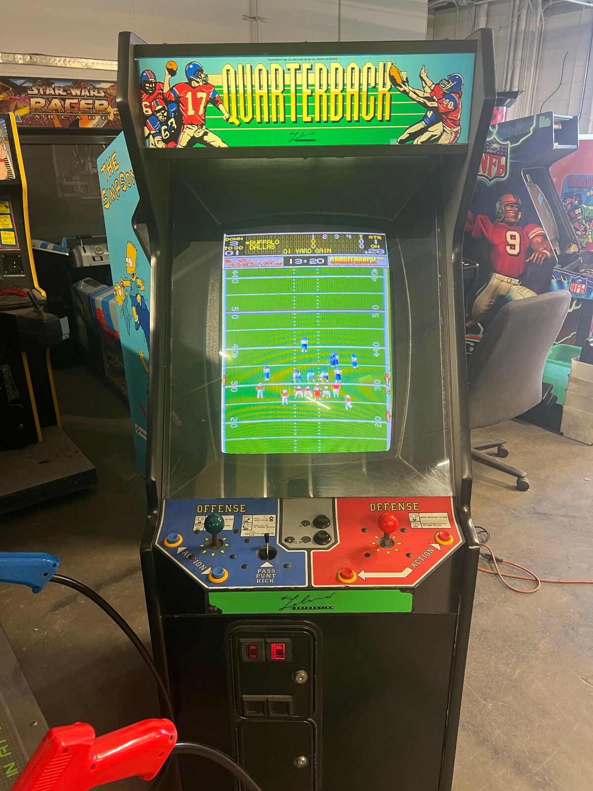 QUARTERBACK ARCADE MACHINE by LELAND 1987 (Excellent Condition) *RARE ...