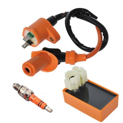 Racing CDI Box Ignition Coil Spark Plug Fit Chinese GY6 50cc-150cc ATV ...