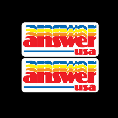 ANSWER USA Vintage Motocross Stickers (2 pcs) Honda Suzuki Kawasaki ...