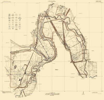 Topographical Map - Trinity River Texas Sheet - USGS 1915 - 23 x 24.04 ...
