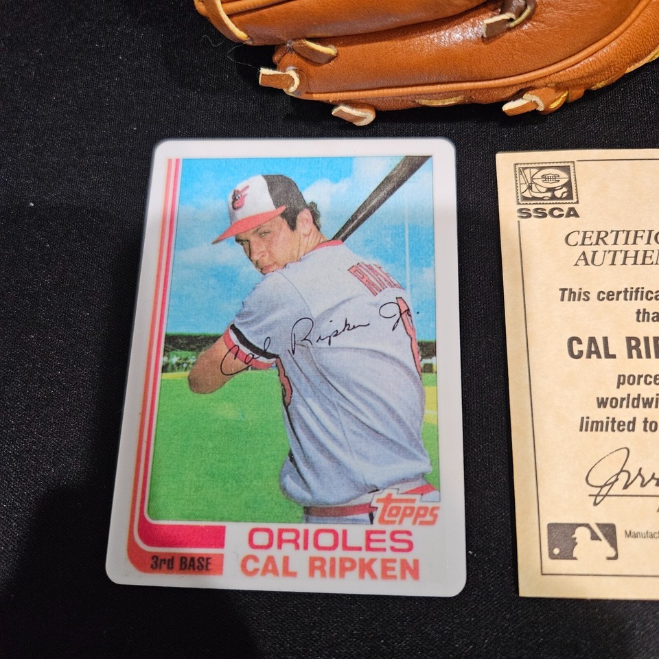 Cal Ripken Jr Rookie Porcelain Card 1982 Topps Traded #98T COA & Mini ...