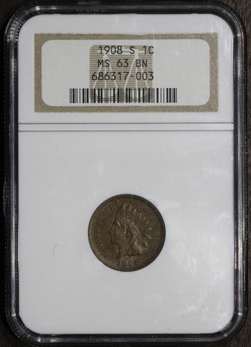 1908-S (MS63 BN) Indian Head Cent 1C IHC NGC - Key Date! | eBay