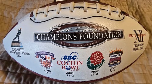 Bob Stoops Autographed 2003 Bob Stoops Champions Foundation Football w ...