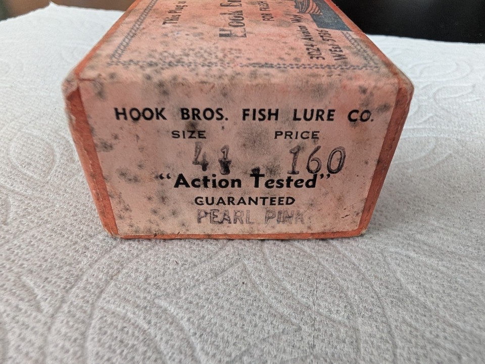 Hook Bros Vintage Wood Fishing Lure Salmon Plug In Box With Paperwork ...