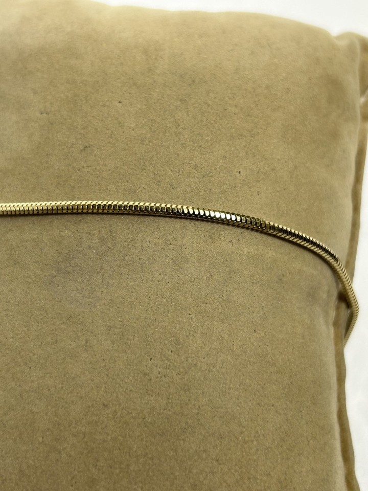 14K YELLOW GOLD MILROS 20" SNAKE CHAIN W/ 14K WYLAND DIAMOND DOLPHIN ...