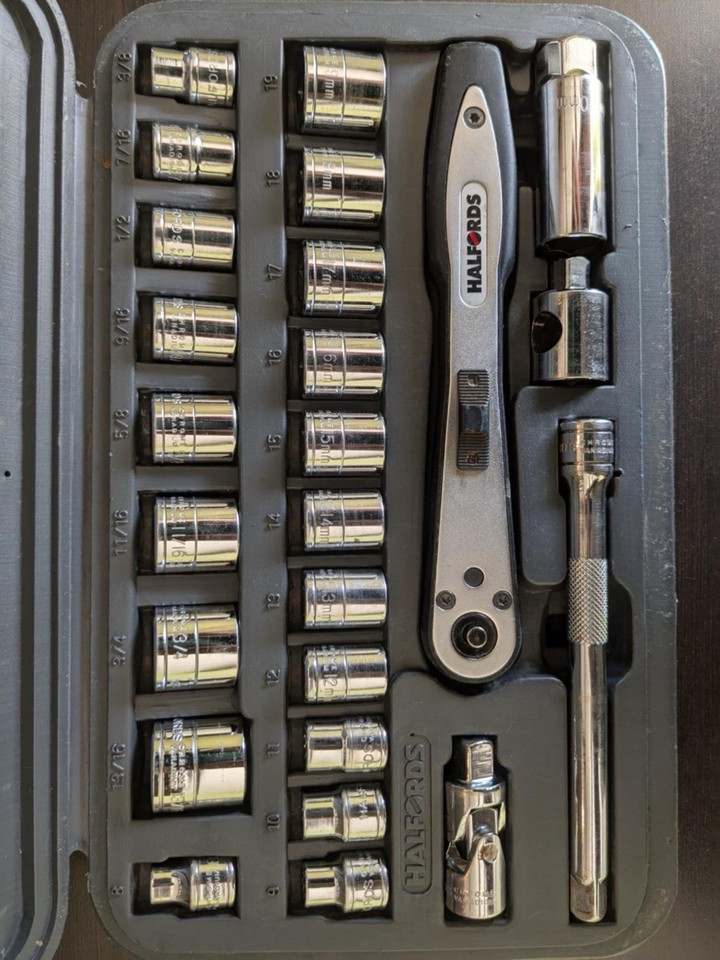 Halfords Socket Set In Case And Additional Metrinch Sockets | eBay UK