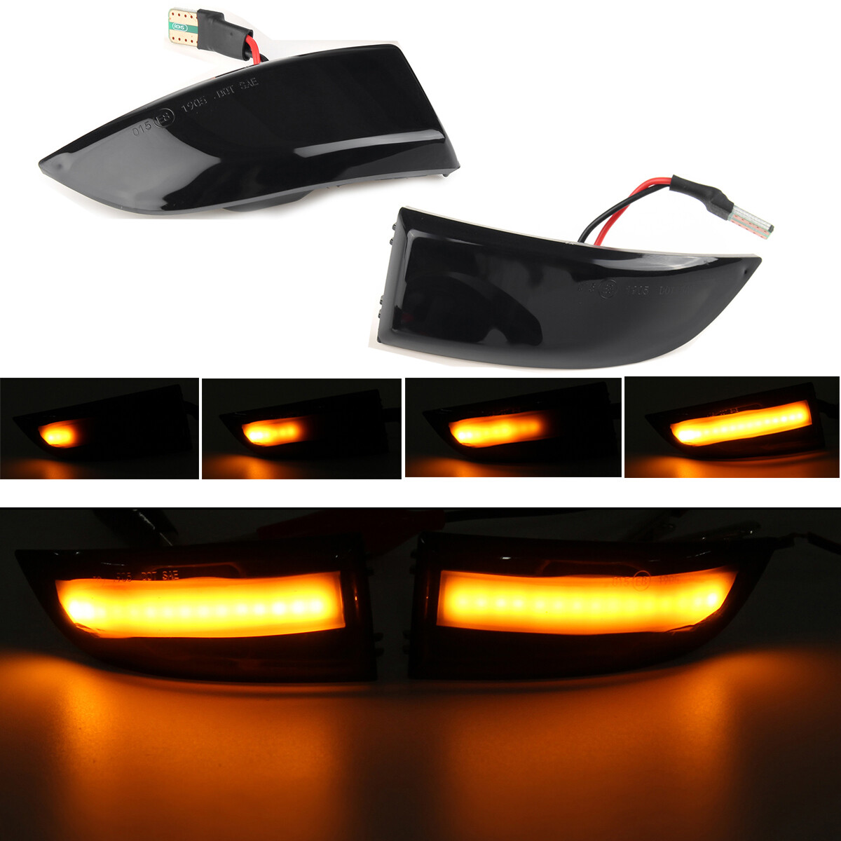 2x Car Side Rearview Mirror Turn Signal Lights For Renault Megane MK3 ...