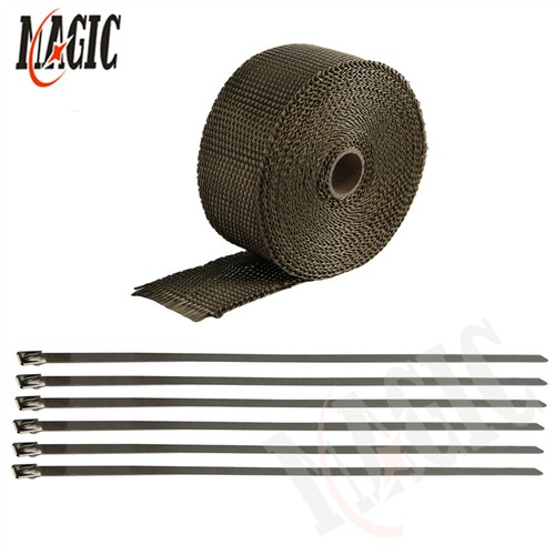 Exhaust Header Turbo Manifold Downpipe Heat Wrap 50mm*2mm*10m Black+ ...