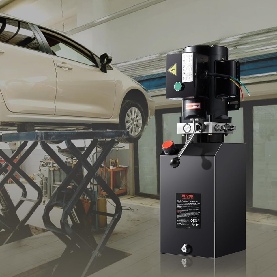 220V 15 Quart Car Lift 3HP Hydraulic Pump Power Unit Car Lift Single ...