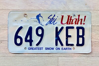 1990s UTAH Ski License Plate - 649-KEB | eBay